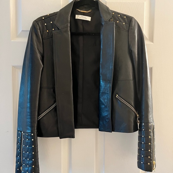 Versace Collection | Jackets & Coats | Versace Black Leather Jacket ...